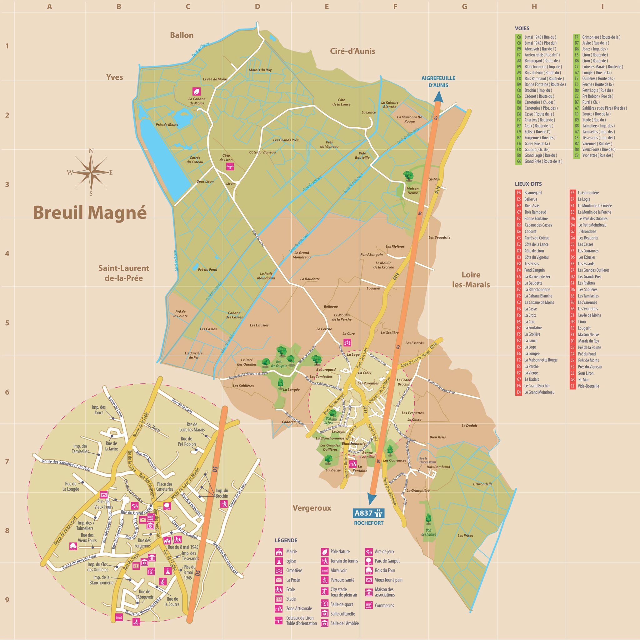 Plan de la commune – Breuil-Magné